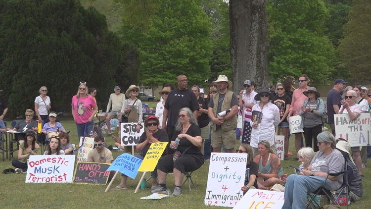 People lined the streets of Memphis for a community building protest