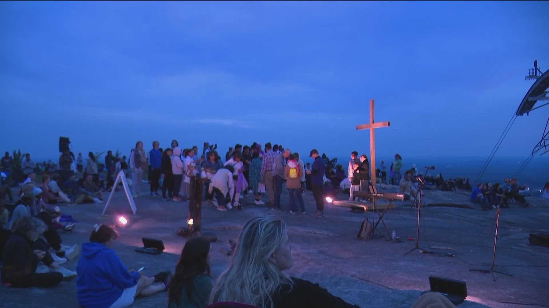 Thousands gather for Sunrise Service on Stone Mountain | Easter Sunday