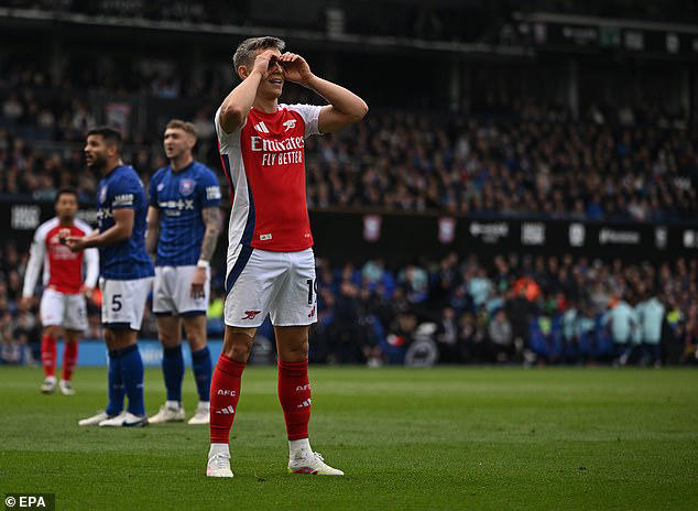 Ipswich 0-4 Arsenal: Leandro Trossard scores brace as the Gunners cruise to victory against 10 ...