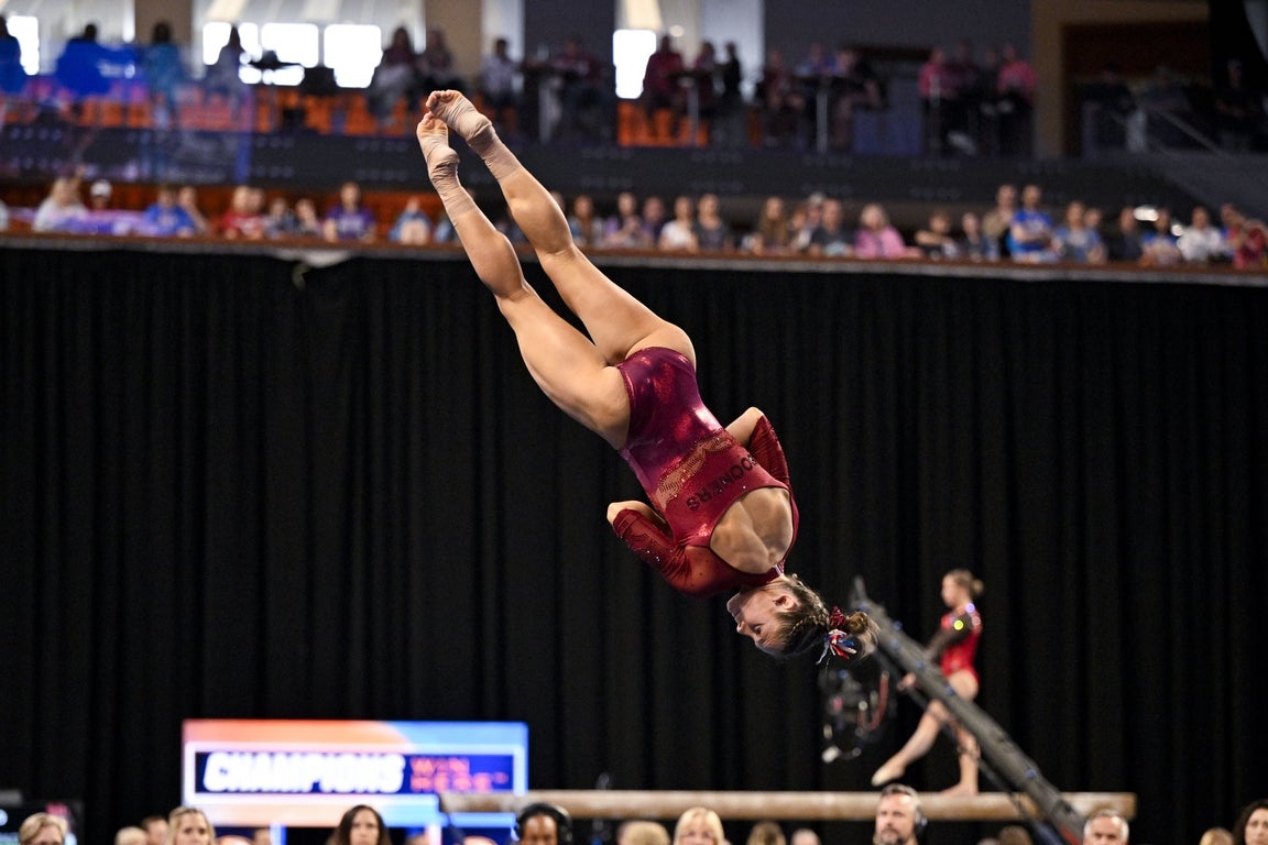 Dynamic gymnastics duo Jordan Bowers and Audrey Davis, in stunning photos