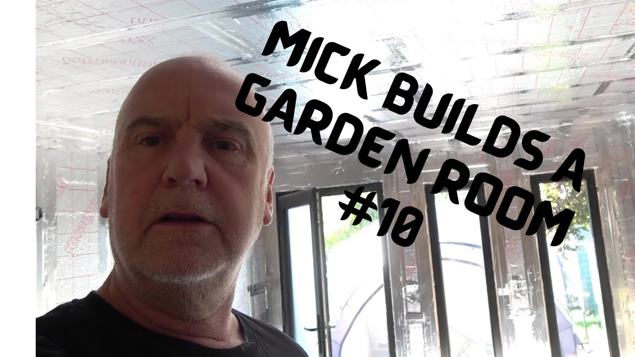 Garden Room #10 Vapour barrier tape. Plaster boarding. Shed consumer unit