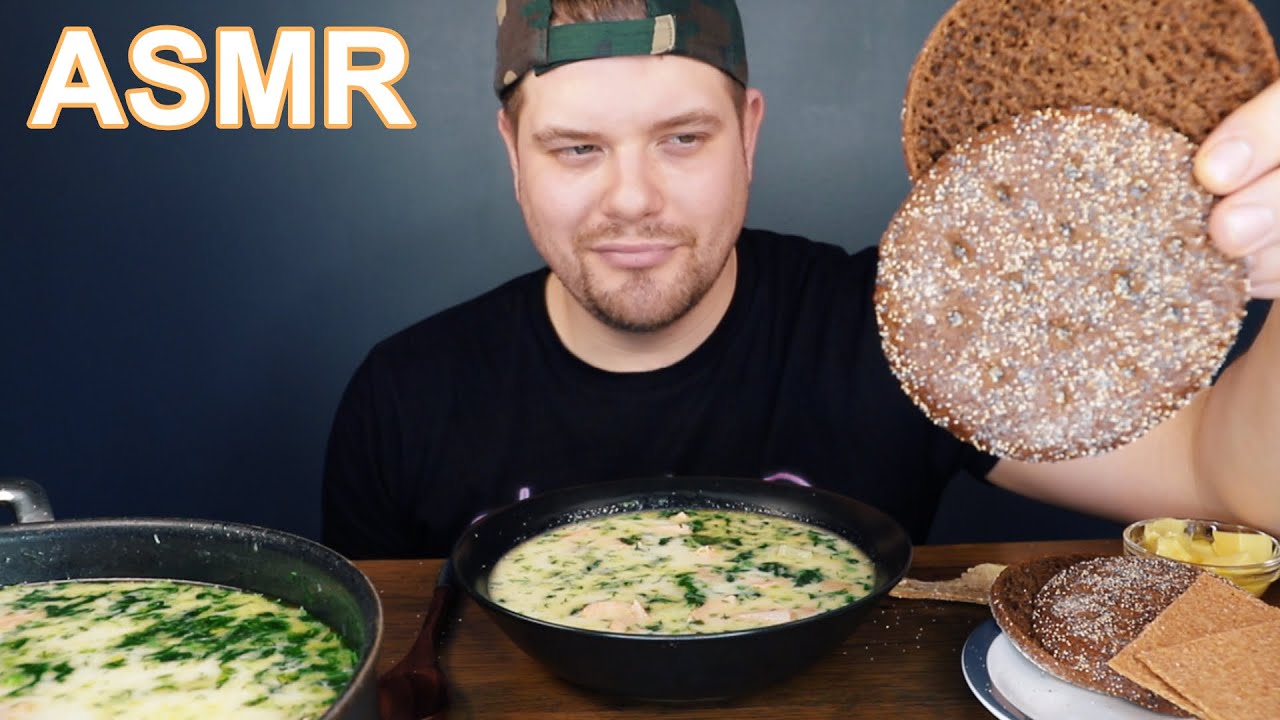 ASMR Finnish Salmon Soup aka Lohikeitto | Cooking & Eating Sounds ...