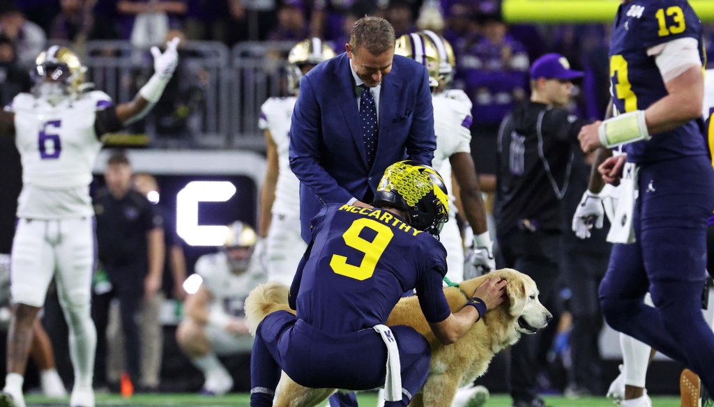 Kirk Herbstreit seen wearing Michigan gear