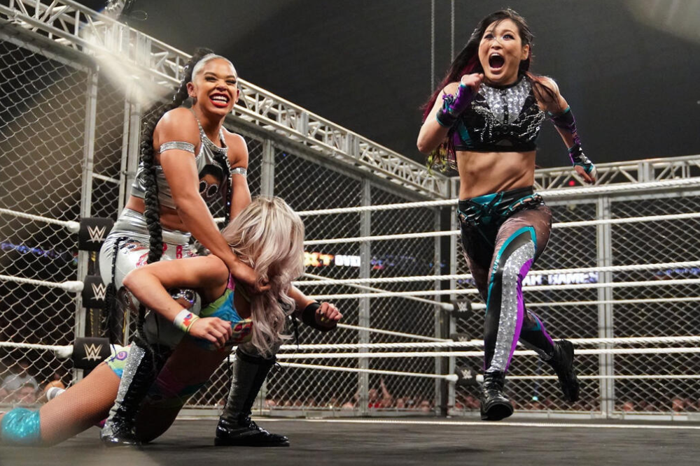 WWE's Rhea Ripley, Bianca Belair and Iyo Sky On Their Championship ...