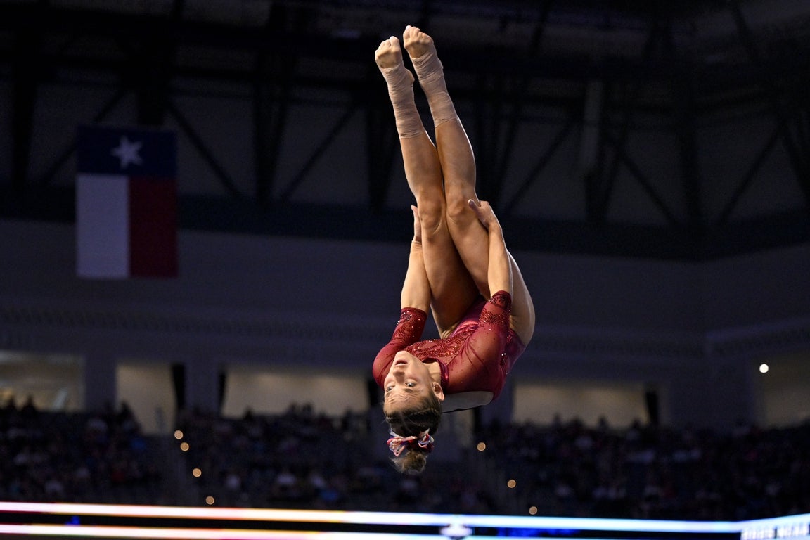 Gymnastics duo Jordan Bowers and Audrey Davis, in dynamic photos