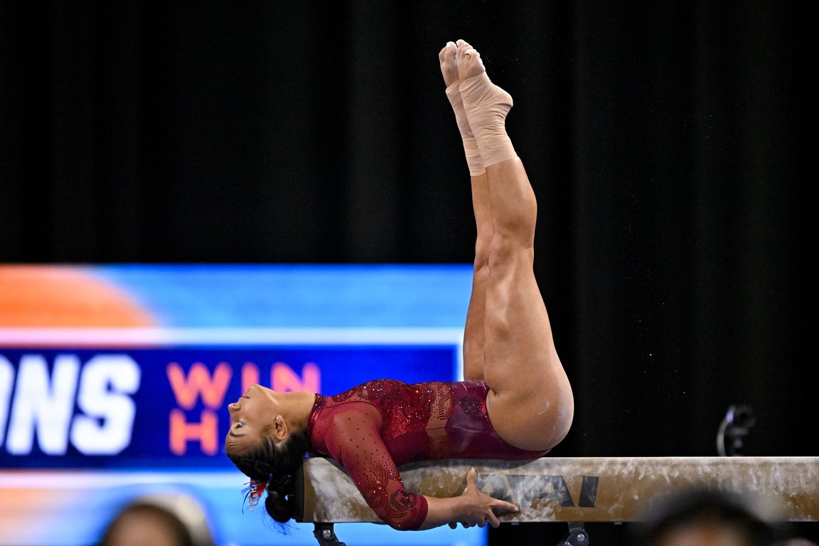 Memorable photos from Oklahoma's 2025 college gymnastics final victory