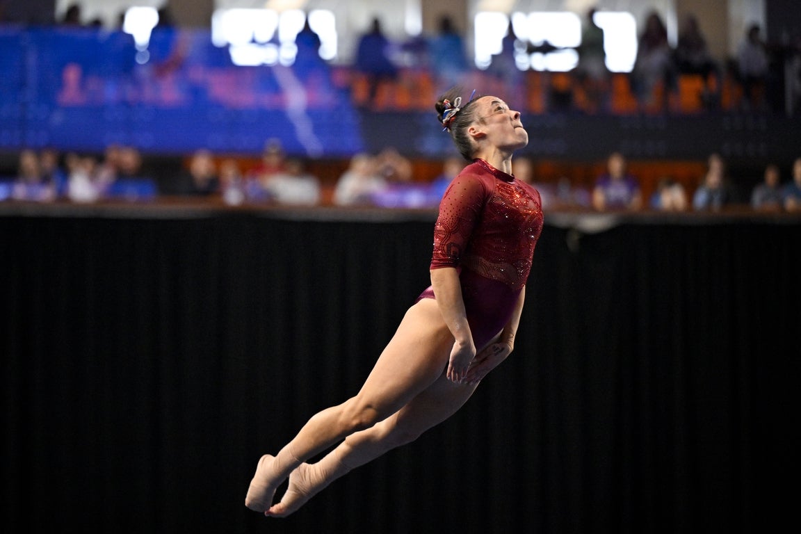 Superb aerial moments by top collegiate gymnasts, in photos