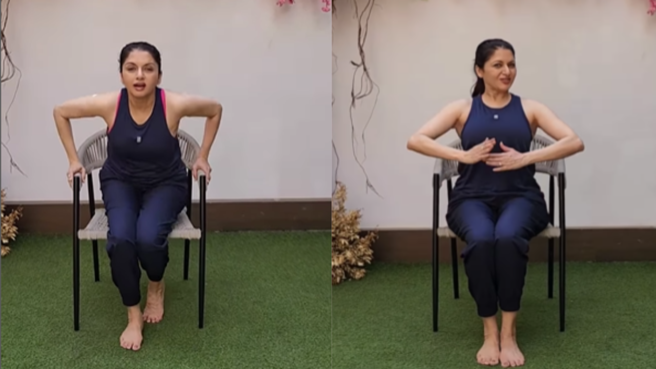 Fit at 56! Bhagyashree reveals 3 chair exercises to lose belly fat with ...