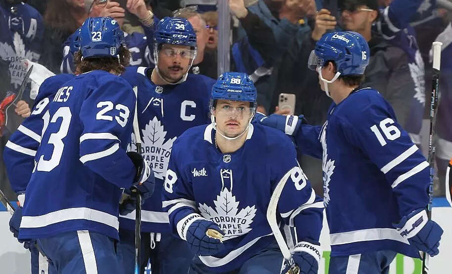 William Nylander reacts after a controversial hit on John Tavares in ...