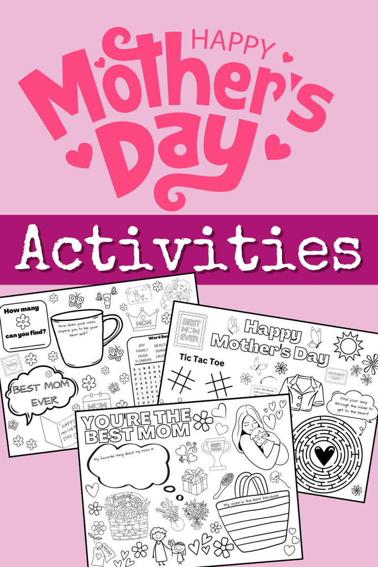 3 Free Printable Mother's Day Activities Placemats