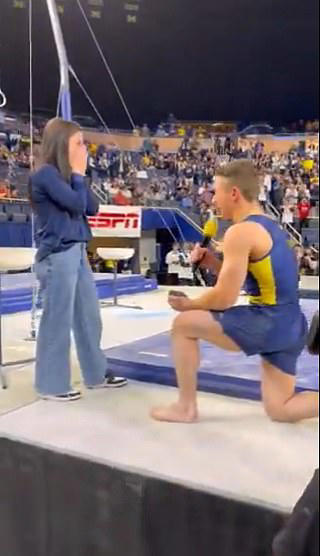 Heartwarming moment Olympic gymnast proposes to girlfriend after ...