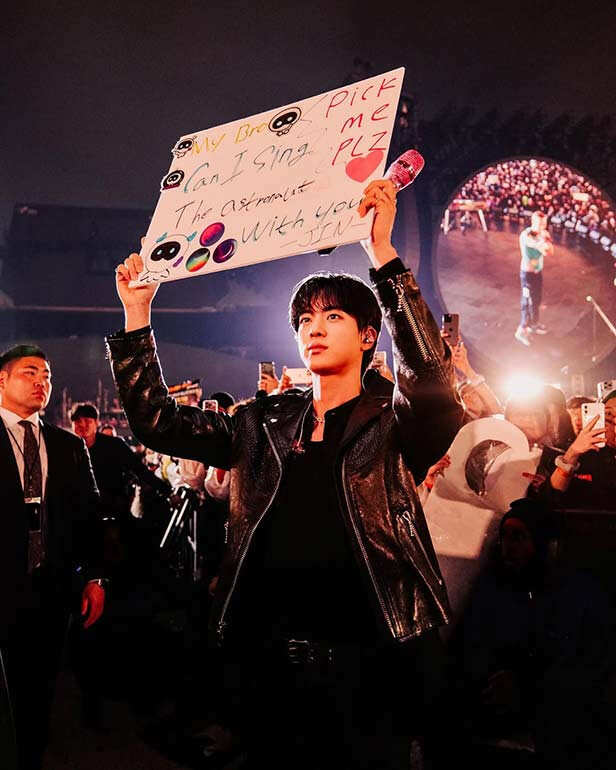 BTS’s Jin lights up the stage with Chris Martin in new photos from ...