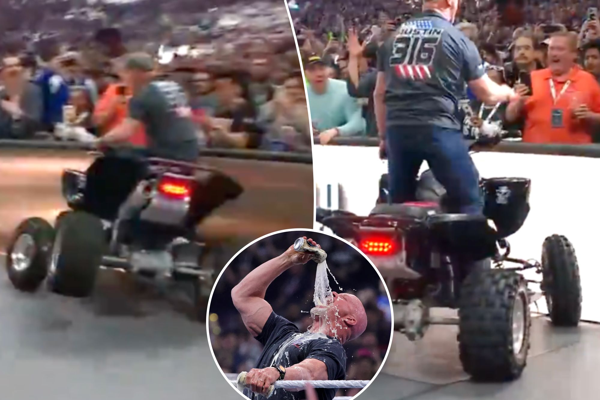 ‘Stone Cold’ Steve Austin sends woman flying after driving ATV into ...