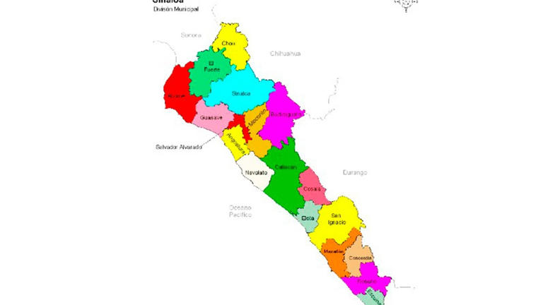 El mapa político de Sinaloa