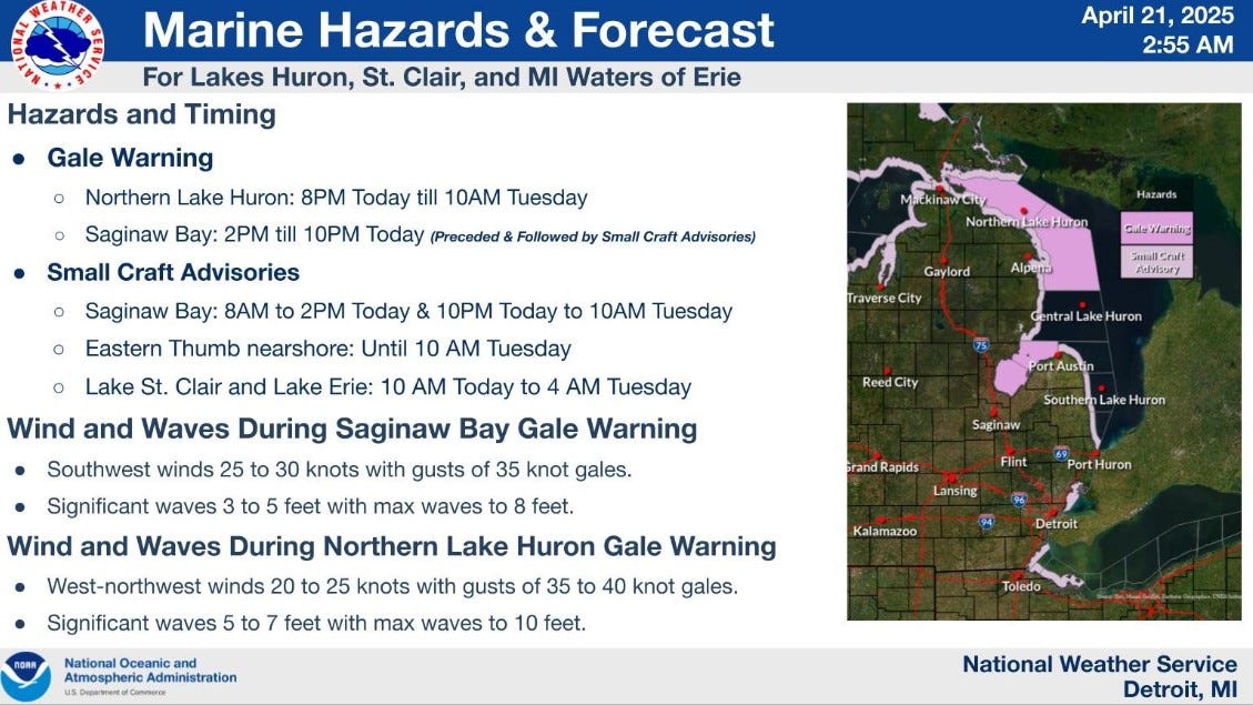 Gale warnings in effect on Great Lakes. What the National Weather ...