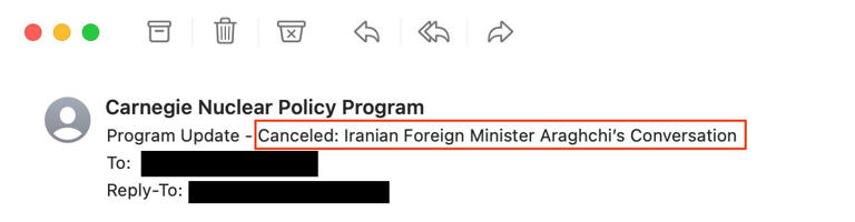 Carnegie nuclear conference cancels appearance by Iranian Foreign ...