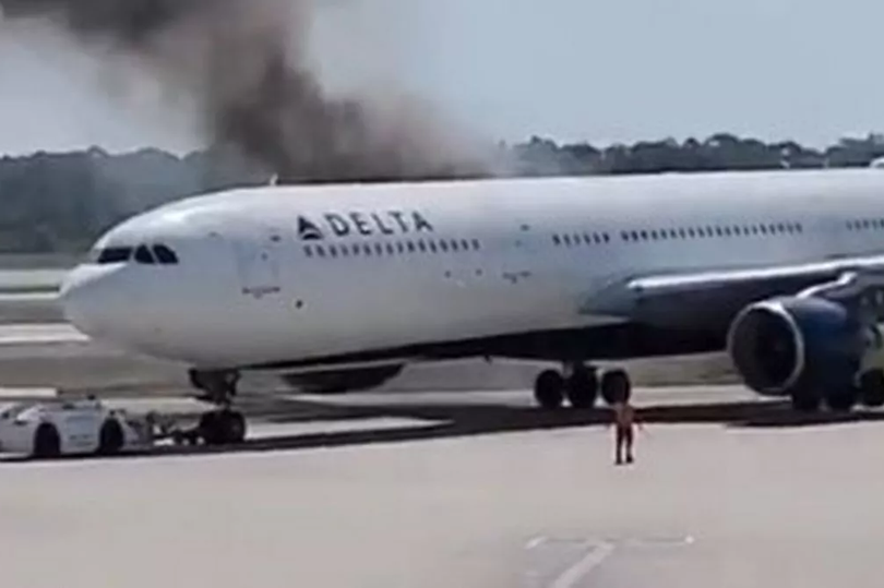 Delta Air Lines plane bursts into flames before leaving airport runway