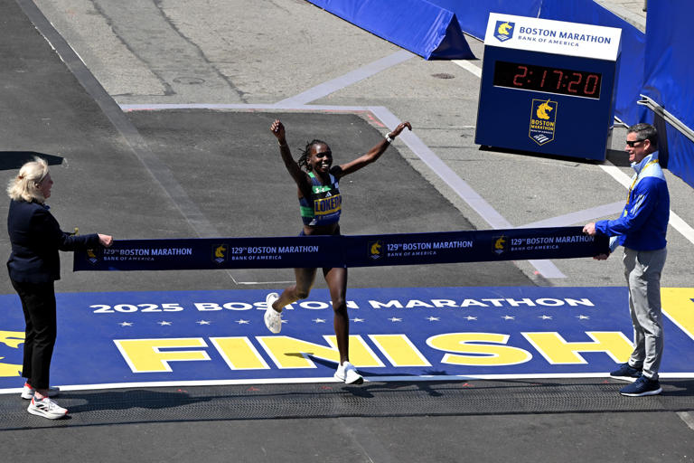 Sharon Lokedi breaks Boston Marathon course record. John Korir joins ...