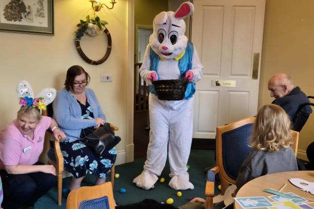 Easter egg hunt with nursery brings joy to care home residents