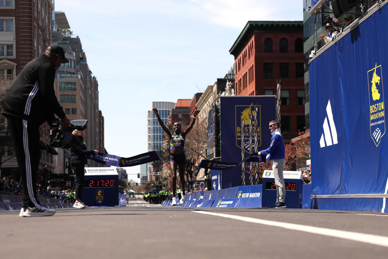 Sharon Lokedi breaks Boston Marathon course record. John Korir joins ...