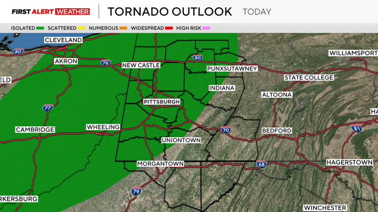 Stormy weather expected Monday afternoon in the Pittsburgh area