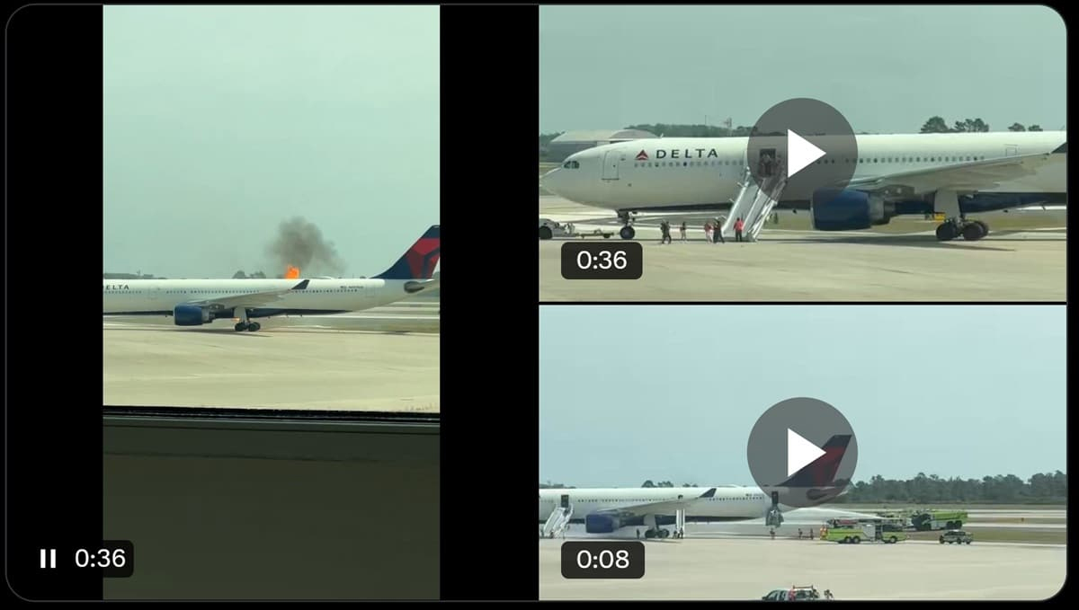 Delta Passengers Evacuate By Slides at Orlando International Airport ...