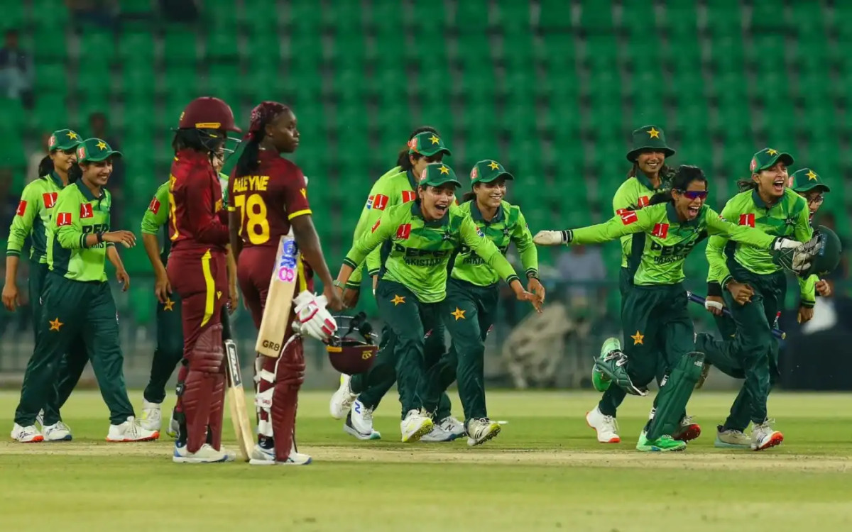 Pakistan captain Fatima Sana celebrates a wicket during the ICC Women’s ...