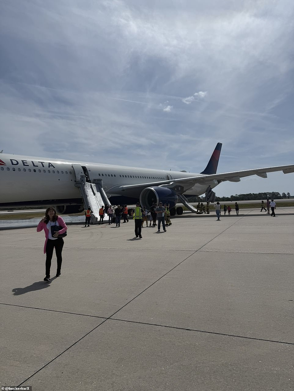 Delta flight evacuated on runway of Orlando airport after engine fire