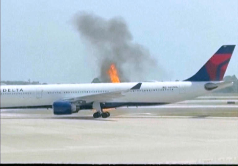 Engine fire aboard Delta Air Lines flight forces plane evacuation at ...