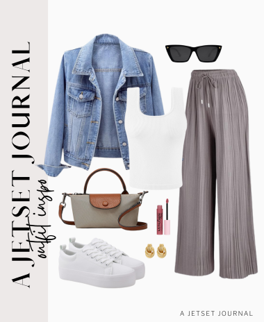 How to style new palazzo pants and denim jacket