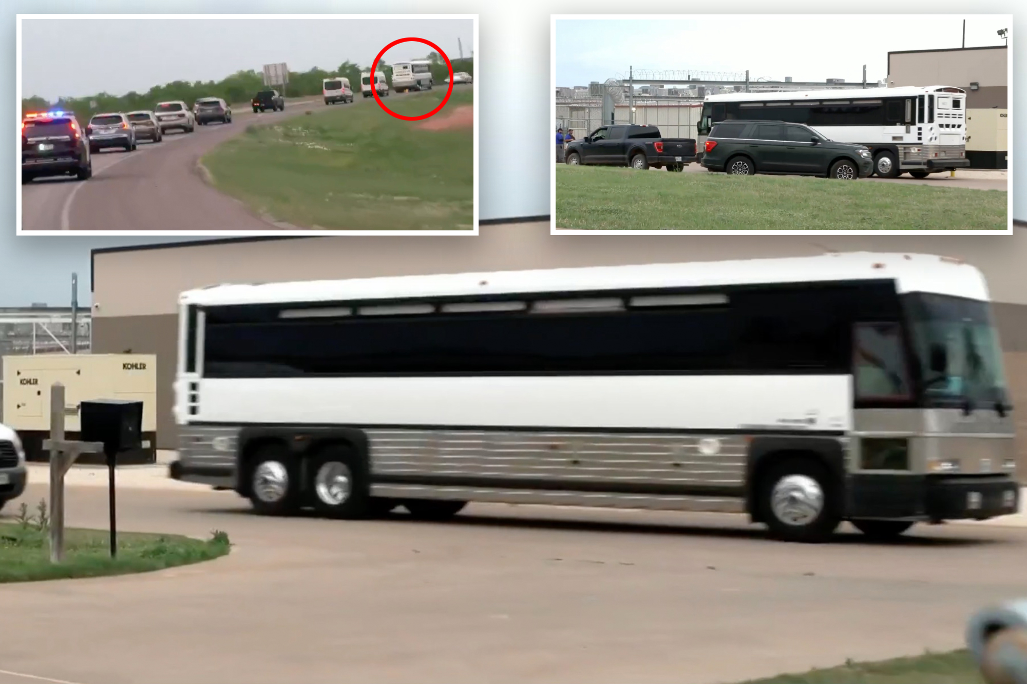 ICE buses full of Venezuelan migrants heading for deportation flights ...