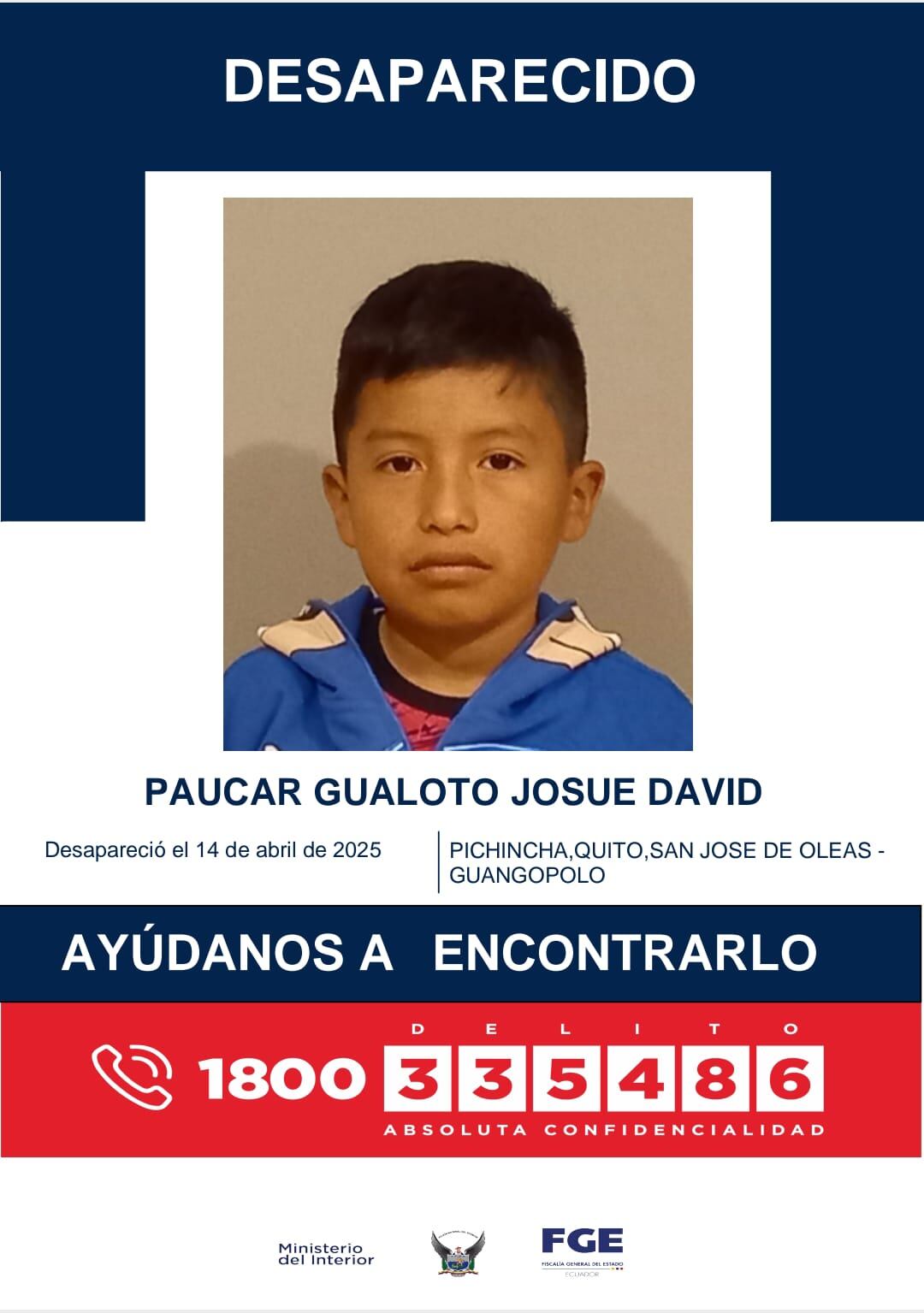 Hallan el cuerpo del niño Josué David Paucar, desaparecido en el río San Pedro