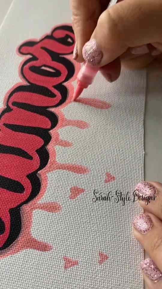 Drippy Lettering with Hearts and Karin Markers