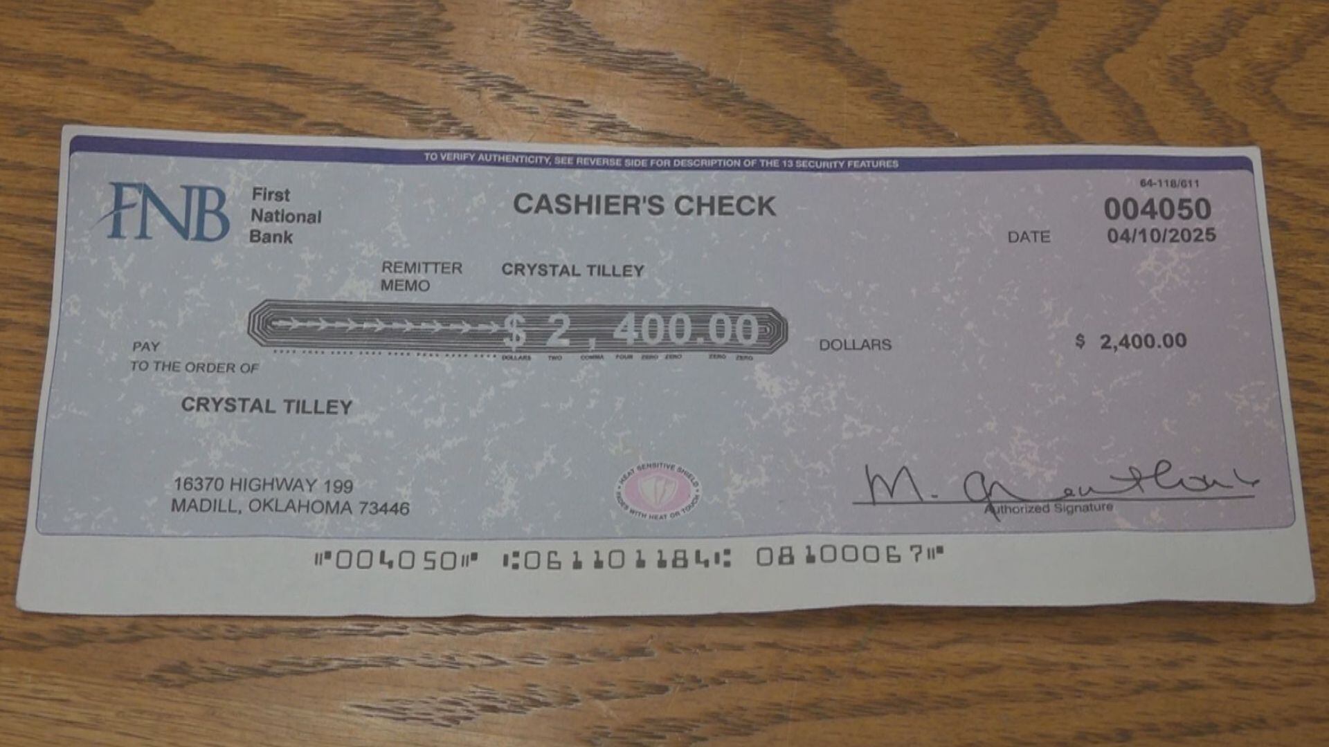 County resident avoids falling victim to fake check scam