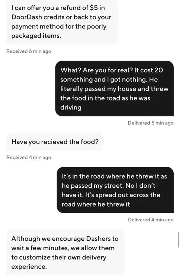 34 Funny DoorDash Texts That Were More Memorable Than The Meal
