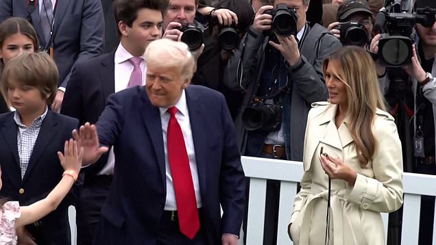 Adorable moment Trump high-fives toddler at Easter Egg Roll event