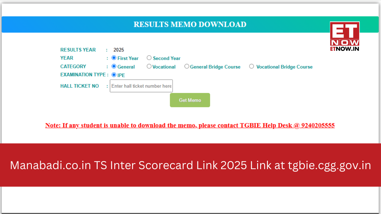 Manabadi.co.in TS Inter Scorecard 2025 Link AVAILABLE NOW at tgbie.cgg ...