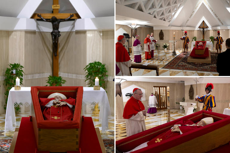 Vatican releases images of Pope Francis in open coffin for Confirmation ...