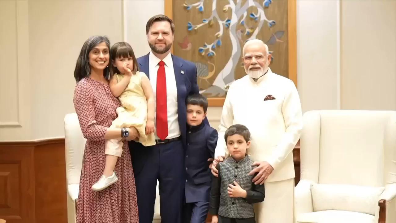 Indian PM Modi hosts US Vice President JD Vance and family