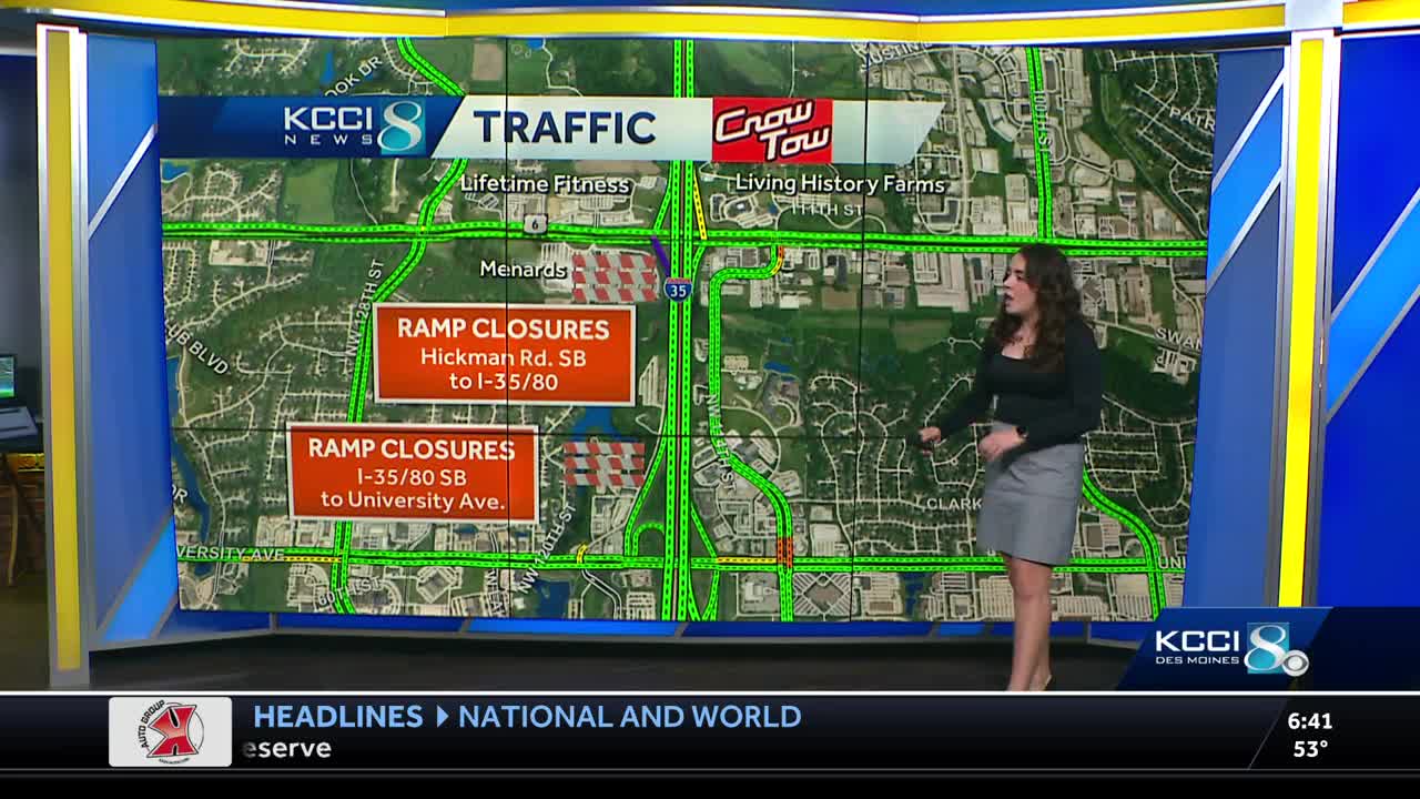 Iowa traffic: Ramp closures on I-35/80