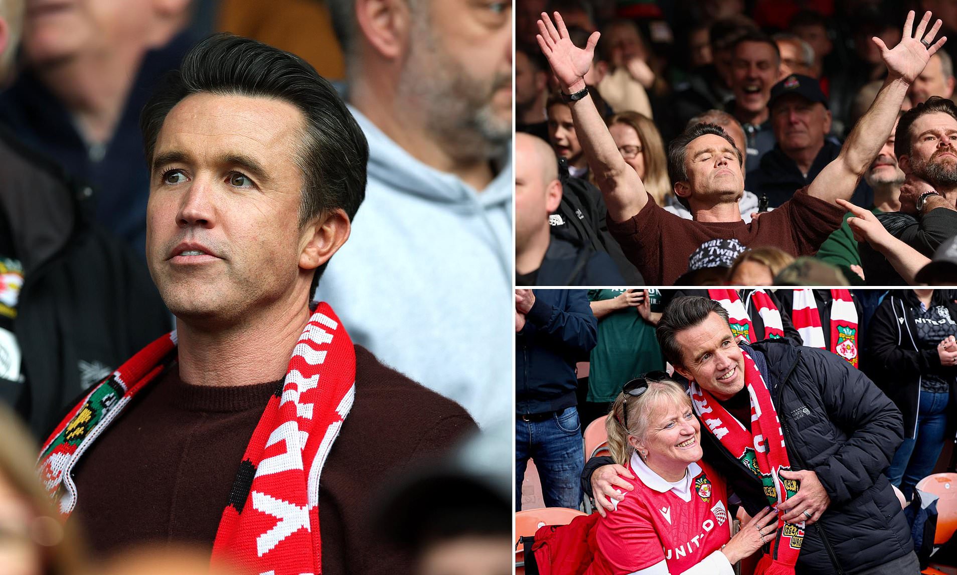 Wrexham's Hollywood owner Rob McElhenney thrills fans as he joins them ...