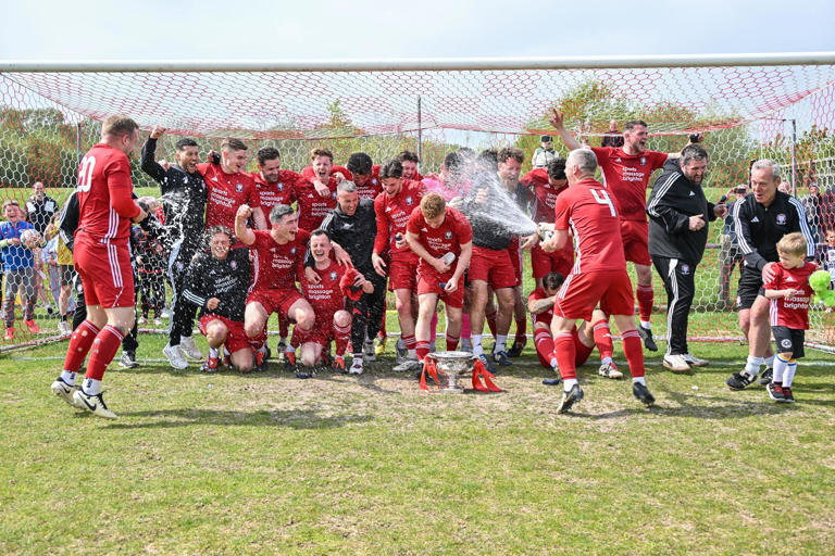 Party time again! Hassocks hammer Haywards Heath before lifting SCFL trophy