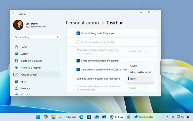 How to show app labels in the Taskbar for Windows 11