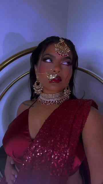 Back with a Bold Transition – Red Saree, Red Fire