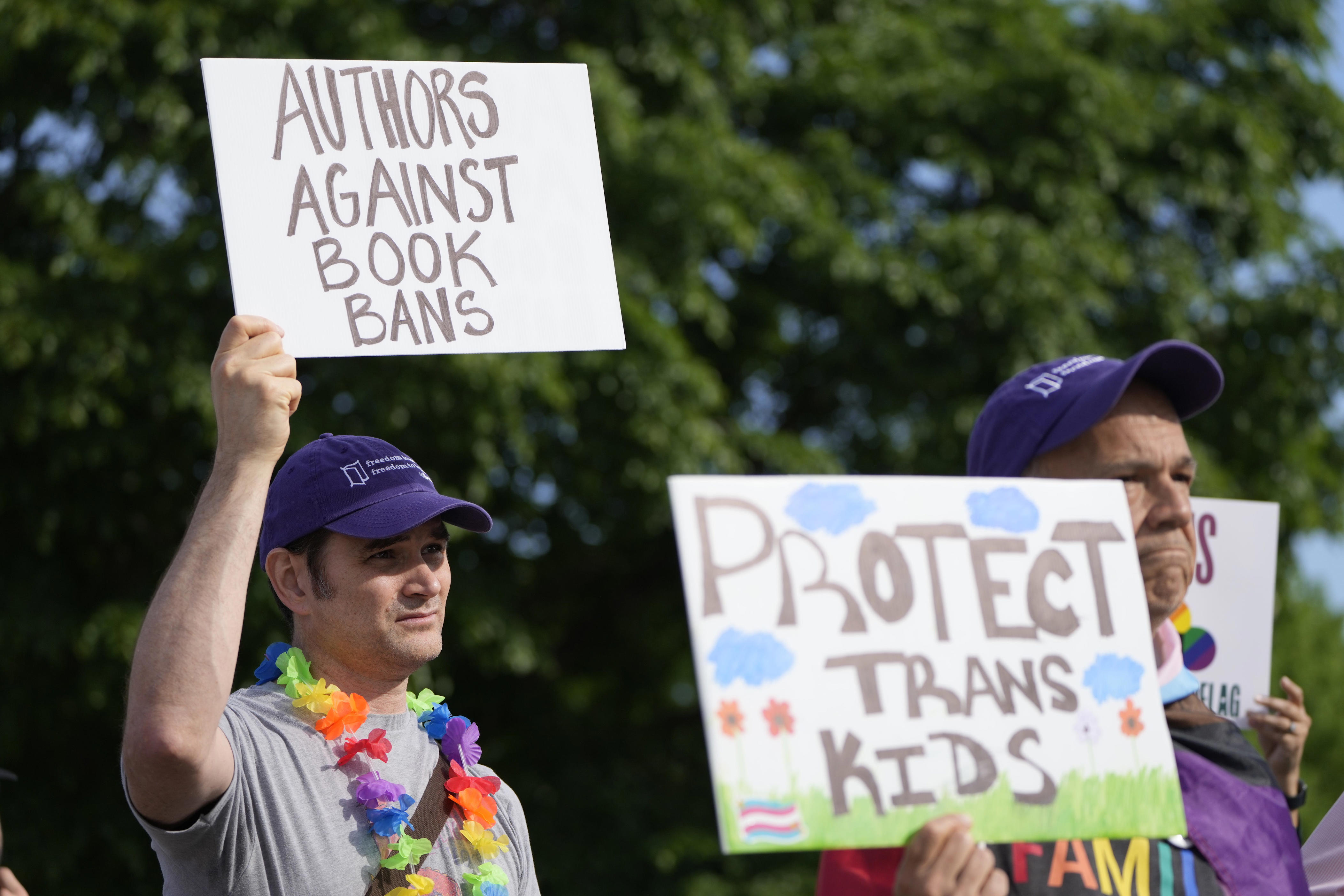 See demonstrations as Supreme Court hears case on LGBTQ+ books in ...