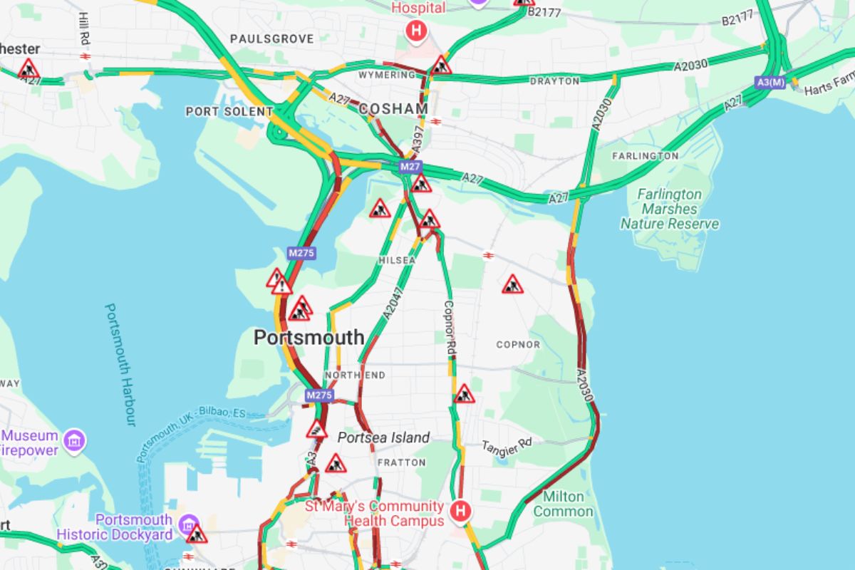Portsmouth traffic: M275 rush hour traffic very slow as smoke continues ...