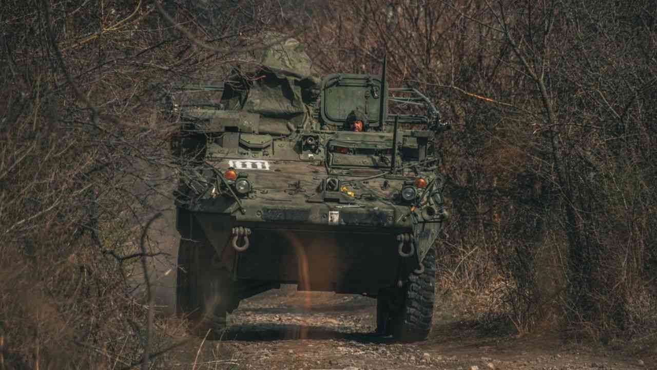 Ukrainian forces receive Stryker armored vehicles from the U.S. and ...