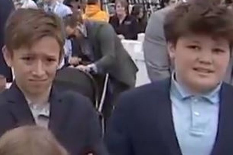 Pete Hegseth attacks media as kids cringe in the background of awkward clip