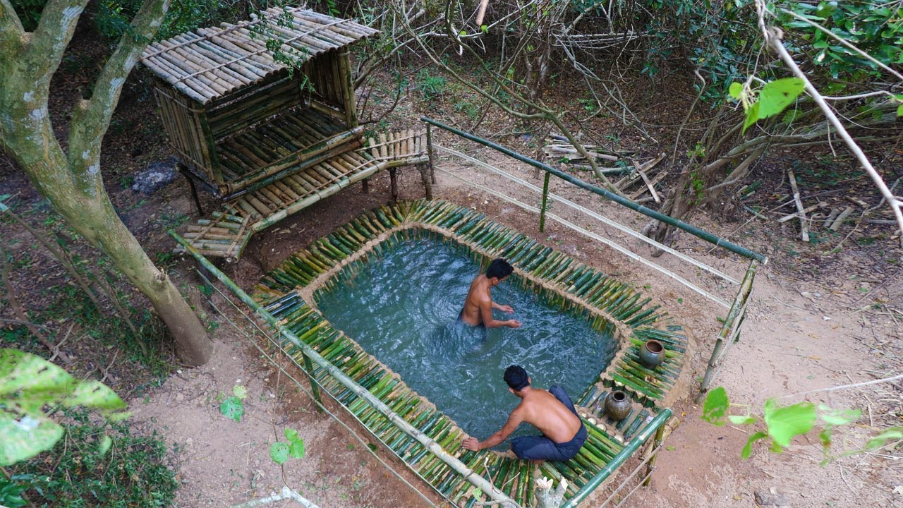 We built a house and pool using only bamboo