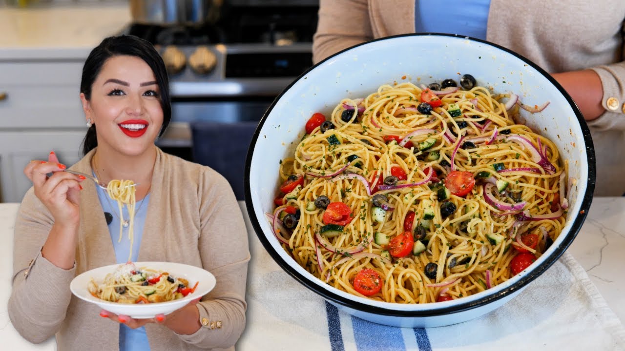 Cheap & Easy EATS: COLD SPAGHETTI PASTA SALAD RECIPE (Easy Ingredient Recipe)